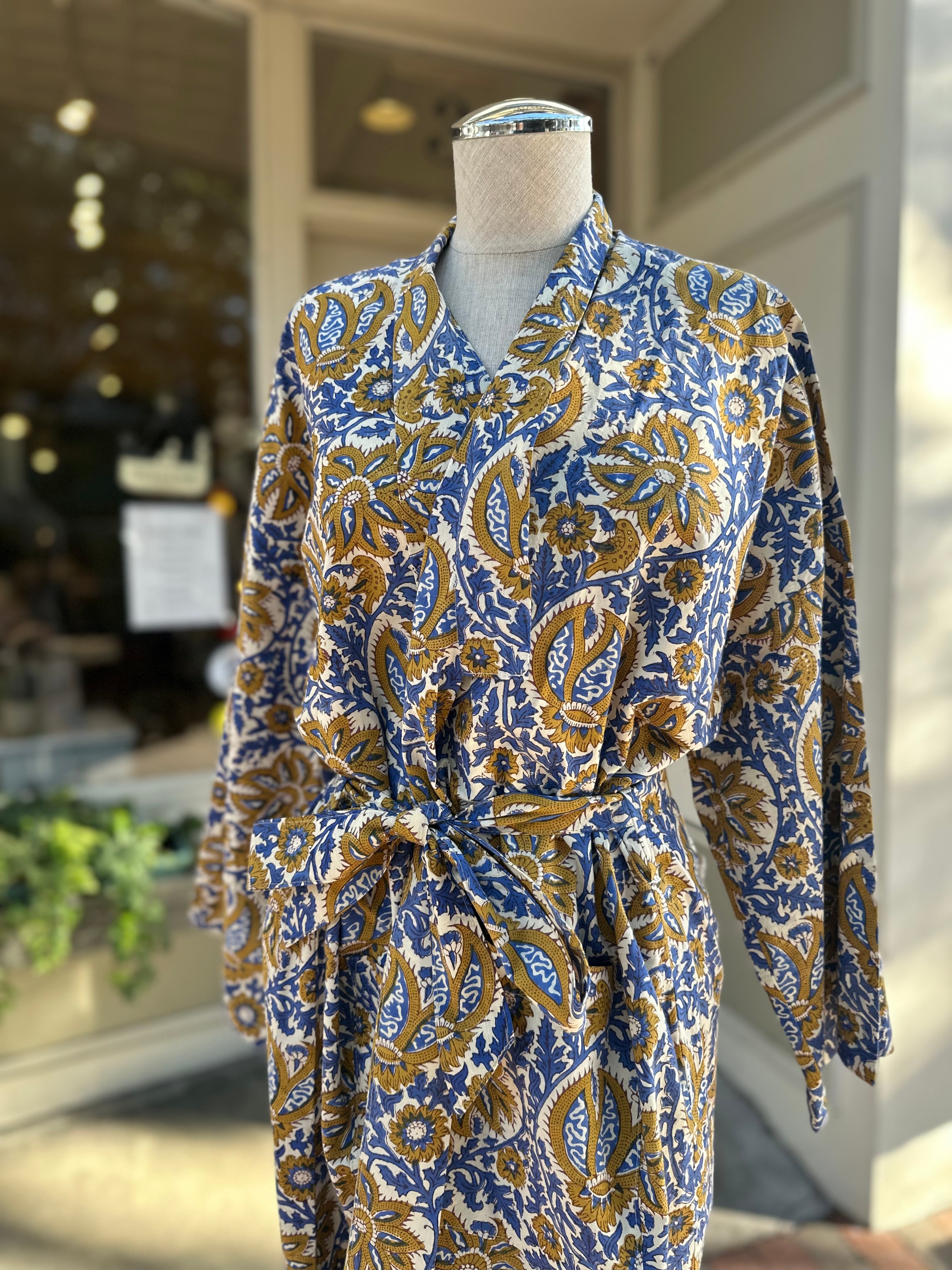 Pumpkin Flower Cotton Robe – Terra Cotta Savannah